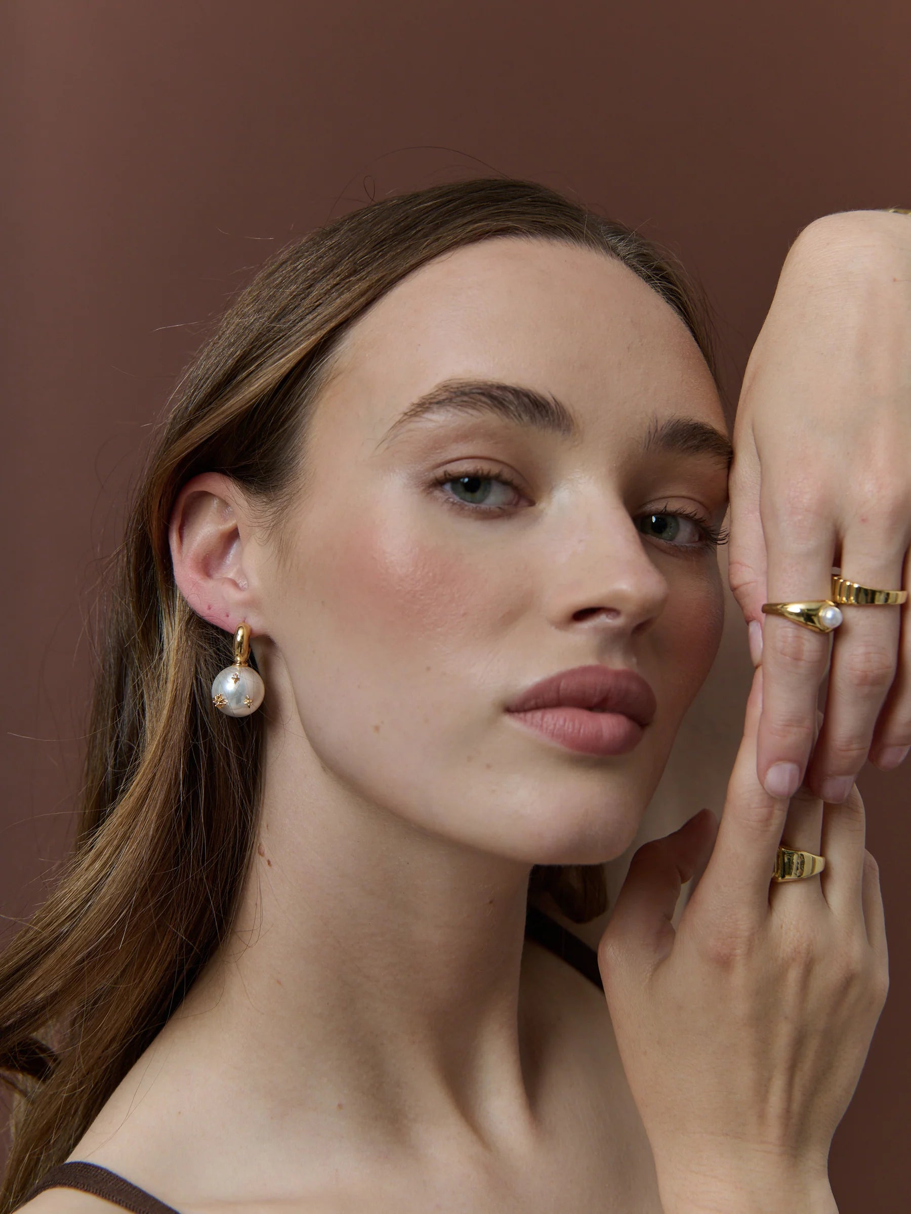 Layla Pearl Ball 18K Gold Plated Earrings – ALBI ROSE